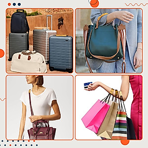 IUAQDP 2 Pieces Handbag Handle Leather Wrap Cover, Luggage Bag Grip Protector Saddle with Brass Clasp, Soft Purse Strap Pad Identifier for Shopping Bag Travel Bag Suitcase Tote Bag Wallet, Black