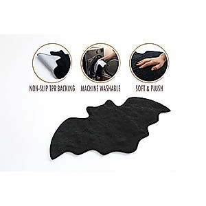 Halloween Bat Bath Mat - Rugs Bat Decor - Bats Bathroom Rug Decoration Black Gothic Gift Goth Gifts Room Decorations Spooky Witch Witchy Home Batman Cute Mats for Kitchen Bedroom Addams Family Decor