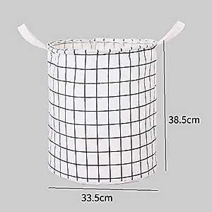 Saterkali 43L Large Laundry Basket with Reinforced Handle, Large Capacity High Durability Space-Saving Cotton Linen Folding Type Clothes Toys Laundry Bucket Laundry Hamper for Clothes & Toys Beige