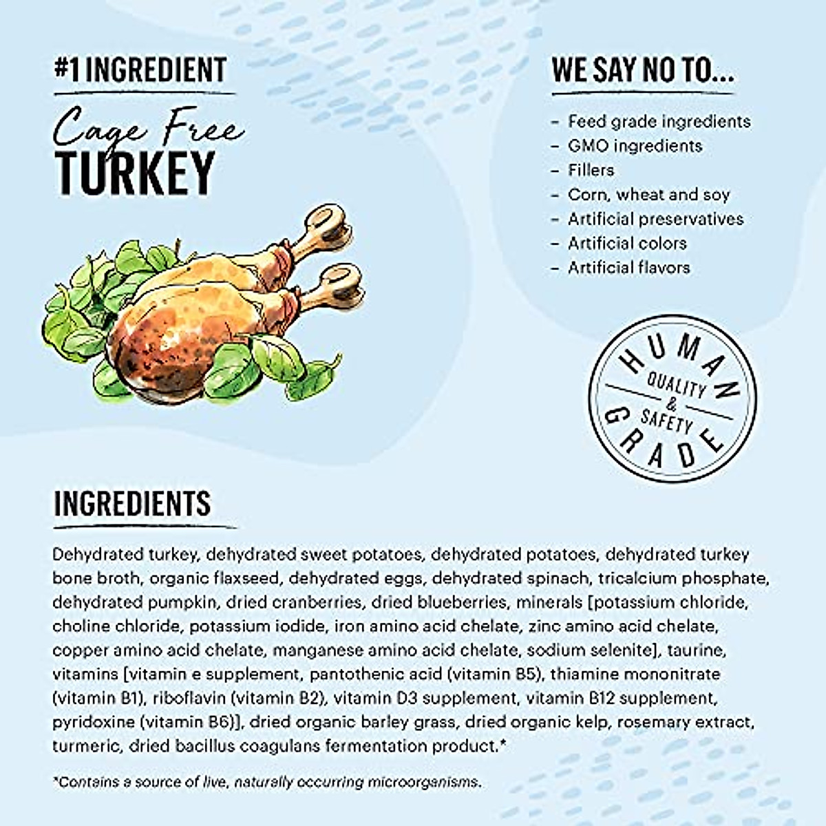 The Honest Kitchen Dehydrated Grain Free Turkey Cat Food, 2 lb Box