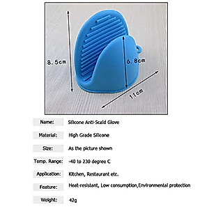 JCBIZ 2-Pack Silicone Oven Mitts Heat Resistant Microwave Cooking Baking Tools Kitchen Accessory Skid Pinch Grips Gloves Silicone Pot Holder Blue