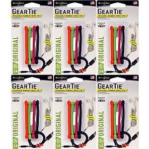 Nite Ize GT3-4PK-A1 3" Gear Tie Assorted Colors 4 Count