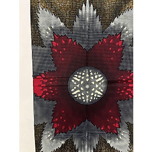 African Guaranteed Wax Block Prints Fabric/African Ankara Wrapper Fabric Wax Fabrics /-Sell by 6 Yards-100% Cotton-for Dresses-Red, Dark-blue, Brown, White, Cream