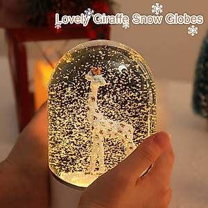 DREAM GARDEN Snow Globe for Kids, Musical Snow Globe Music Box Giraffe Snowglobe Water Globe Gifts for Girls Kids Daughters
