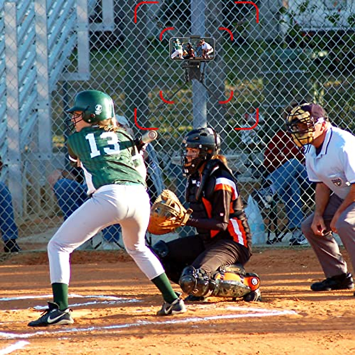 KOQEIEY Fence Mount - Swing Vision Fence Mount Compatible with Gopro11, iPhone, Phone, Mevo Start and Other Action Cameras for Softball, Tennis, Baseball, Football, Net/Chain Link Games Recording