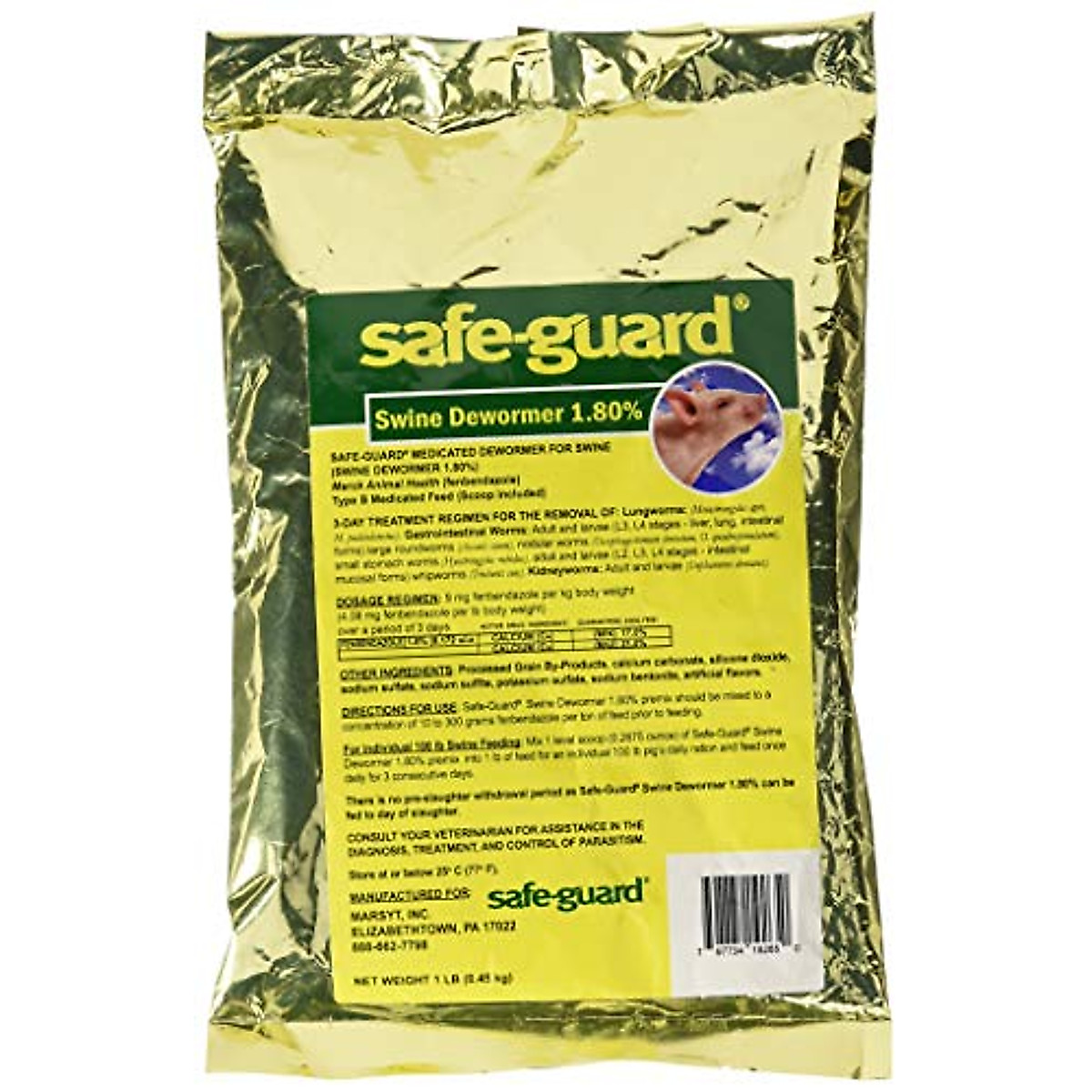 MERCK ANIMAL HEALTH MFG 184311 1 LB Safe-Guard 1.8% Swine Scoop