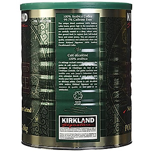 Kirkland Signature 100% Colombian Dark Roast Decaffeinated Ground Coffee - 1.36kg