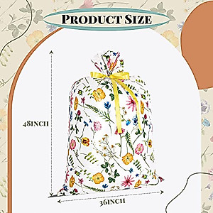 TaoBary 4 Pcs Large Gift Bags Jumbo Wedding Gift Bag Plastic Oversized Plastic Storage Bags 48"x 36" with 4 Rolls Ribbons for New Parents Baby Shower Birthday Engagement Christmas Party