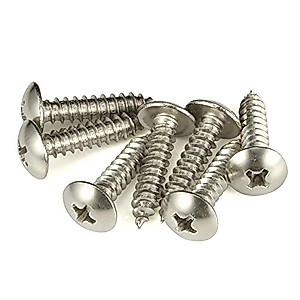 #14 x 1" Truss Head Self Tapping Wood Screws Sheet Metal Screws, 304 Stainless Steel 18-8, 25 PCS