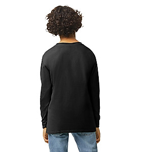 Gildan Youth Ultra Cotton Long Sleeve T-Shirt, Style G2400B, 2-Pack, Black, Large
