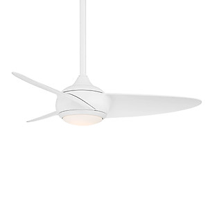 Loft Indoor and Outdoor 3-Blade Smart Ceiling Fan 38in Matte White with 3000K LED Light Kit and Remote Control works with Alexa and iOS or Android App