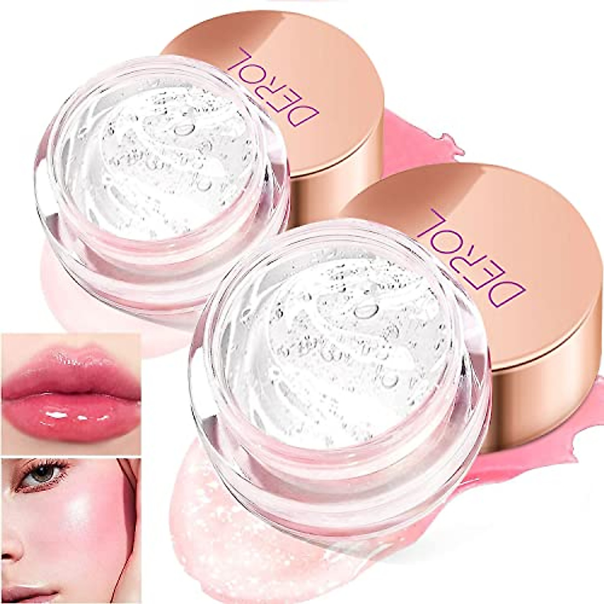2PCS Moisturizing Blush Rouge Magic Color Changing Blusher for Cheeks and Lips Balm Multi Use Cream Liquid Blush Waterproof Blush Gel for Cheeks & Lips Gloss Glossy Shiny Finish Blush Makeup (2PCS)