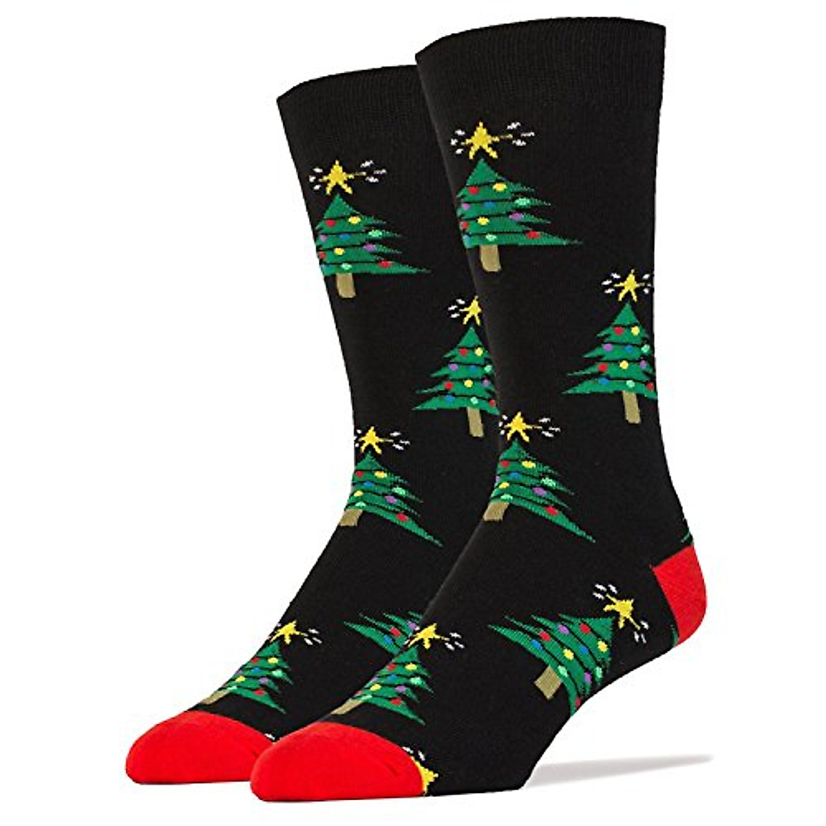 Oooh Yeah Mens Luxury Combed Cotton Crew Socks - O Tannenbaum Christmas Trees