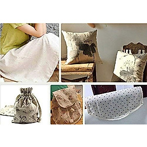 Embroidery Linen Fabric by The Yard - 5 Yard Linen Embroidery Fabric Plain Solid Color Cloth, 62 Inch Wide Linen Fabric by The Yard for Needlework, Tablecloth, Curtain, Garments Craft