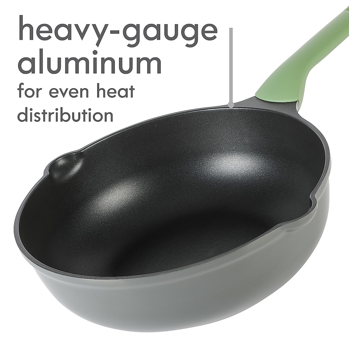 Kenmore Theodore 13 Inch Cast Aluminum Sauté Pan W/Lid Nonstick Interior and Induction Base