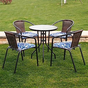 XXPILOS Patio Chair Cushions with Ties Outdoor Chair Cushions Set of 4 for Dining Chairs Outdoor Cushions for Patio Furniture Home Garden 16 * 17 Inch Waterproof