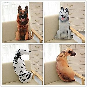 Toyvian 1PC 3D Dog Throw Pillow 3D Simulation Plush Stuffed Animal Cushion Pillow Toy for Kids, Home, Bed, Sofa (Hound 50cm)