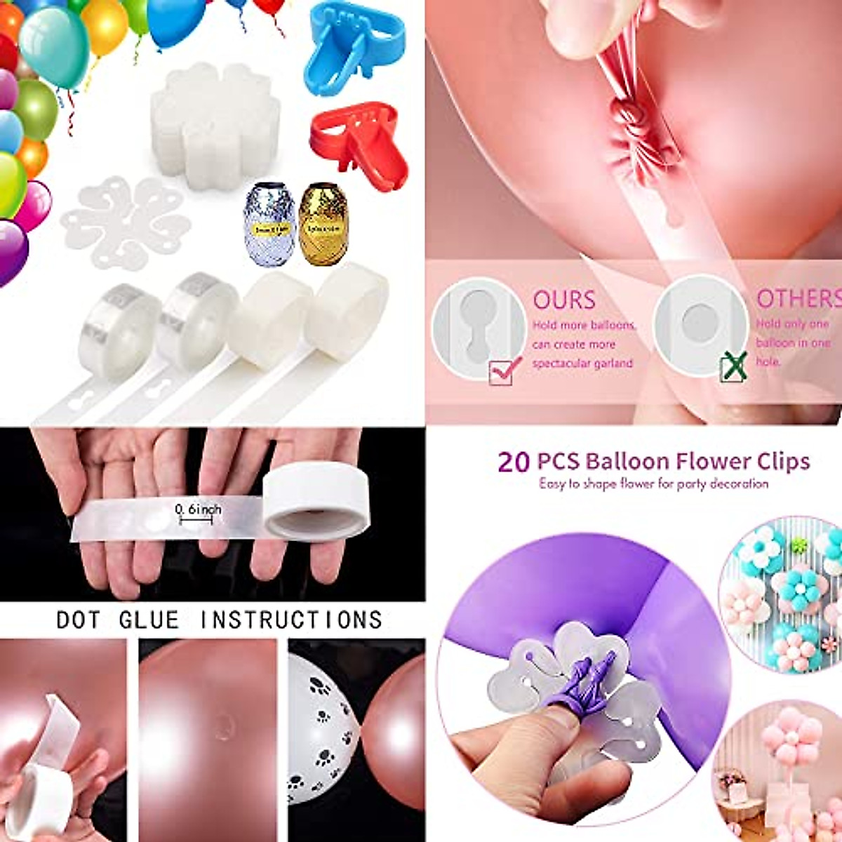 Balloon Pump, Portable Dual Nozzle Ballon Inflator Pump for Balloons 110V 600W Electric Air Pump Blower, Balloon Arch kit &Balloon Garland kit, Balloons for Parties/Helium Tank/Birthday Balloons Set