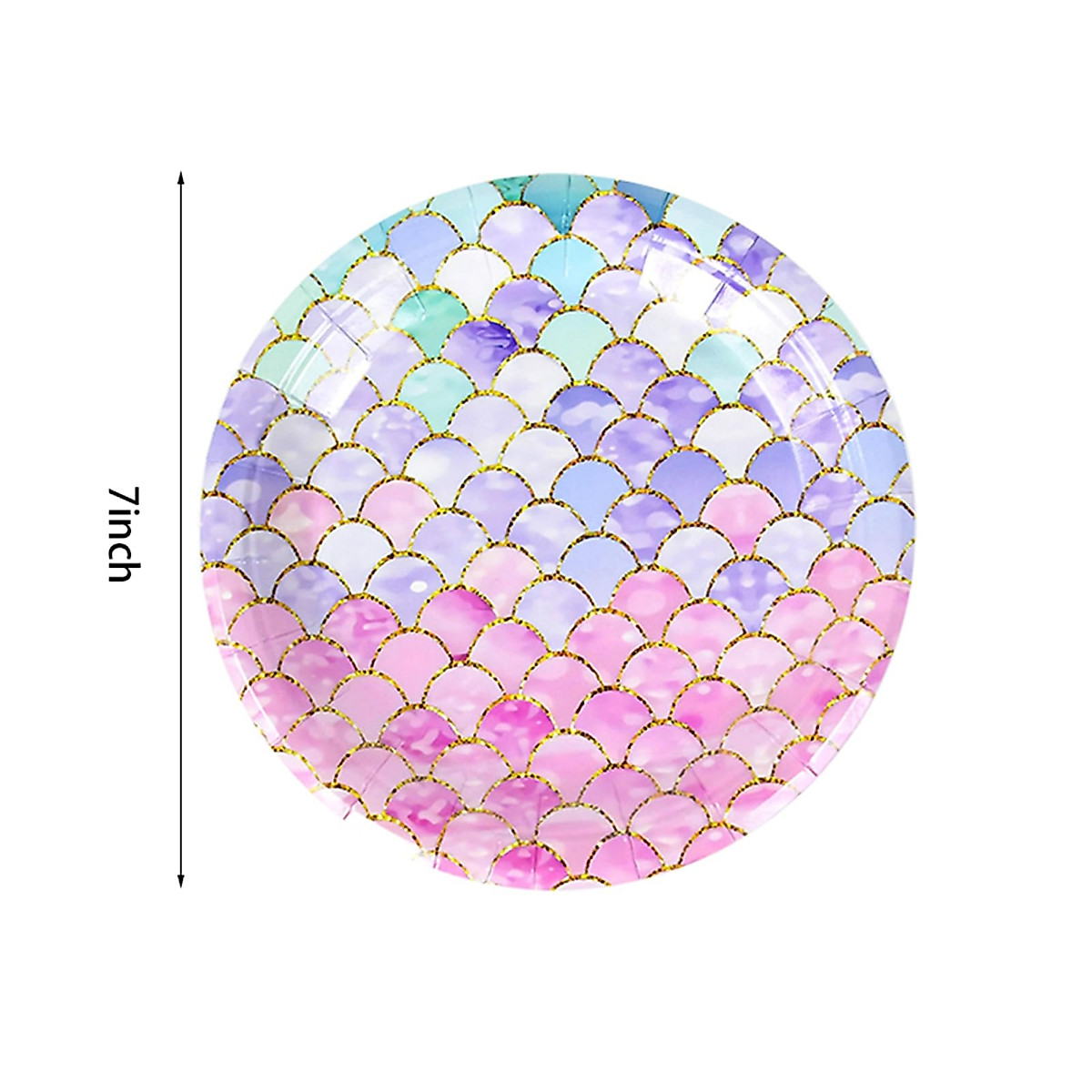 MaitianGuyou Mermaid Disposable Party Plates,40-Pack 9 Inch Paper Plates & 40-Pack 7 Inch Dessert Plates for Birthday, Party, Retirement,Appetizer,Wedding Bridal Baby Shower(Mermaid)