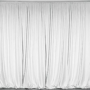 BalsaCircle 10 ft x 10 ft White Polyester Photography Backdrop Drapes Curtains Panels - Wedding Decorations Home Party Reception Supplies