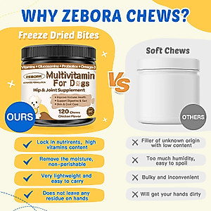 Dog Multivitamin with Probiotics - Dog Vitamins and Supplements - Multivitamin for Dogs with Glucosamine, Omega 3 and Probiotics for Dogs Digestive Health, Immunity, Joint, Hip, Skin and Coat