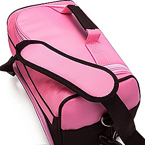 MAXPAND Small Hairdressing Tool Bag Hairdresser Bag with Shoulder Strap Cosmetics Beauty Hairstylist Bag Hair Makeup Salon Organizer Bag with YKK Zipper (PINK), 13.8" x 8.7" x 9.5"