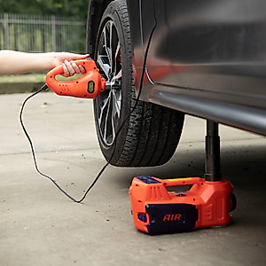 ROGTZ Electric Car Jack with Touch Screen, 2.0 Upgrade Portable 5 Ton Electric Car Jack Kit with Impact Wrench, 12V Electric Car Floor Jack, Built-in Air Pump for Road Emergencies