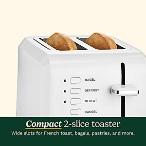 Cuisinart CPT-122 Compact Plastic 2-Slice Toaster, White