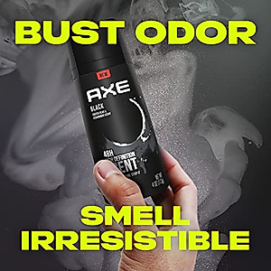 AXE Black Mens Body Spray Deodorant 48hr Odor Protection Frozen Pear & Cedarwood Aluminum Free Deodorant Body Spray, 4 Ounce (Pack of 4)