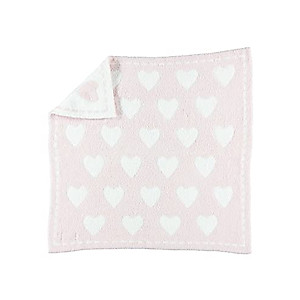 Barefoot Dreams CozyChic Dream Receiving Blanket - Pink/White Hearts