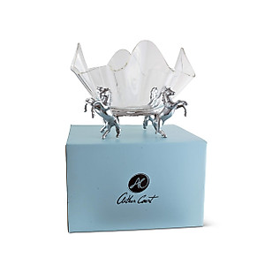 Arthur Court Designs Aluminum Metal Horse Stand with Acrylic Serving Bowl Diameter: 11 inch Tall: 9 inch