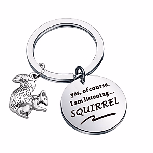 WSNANG Funny Squirrels Jewelry Forest Animal Jewelry Squirrels Lover Gift (Listening Squirrel KC)
