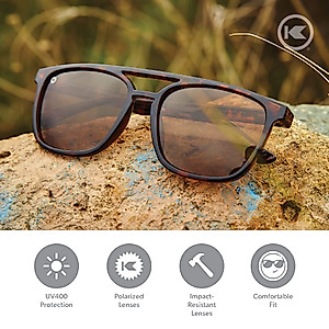 Knockaround Brightsides Polarized Sunglasses for Women & Men - Impact Resistant Lenses & Full UV400 Protection, Glossy Tortoise Shell/Amber