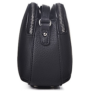 DAVID - JONES INTERNATIONAL. Crossbody Bag for Women,Lightweight Multi Compartment Small Shoulder Handbag, Vegan Leather Saddle Everyday pocketbooks Purses,Black Purse