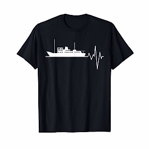 Container Ship Heartbeat Maritime Shipment Cargo Ship T-Shirt