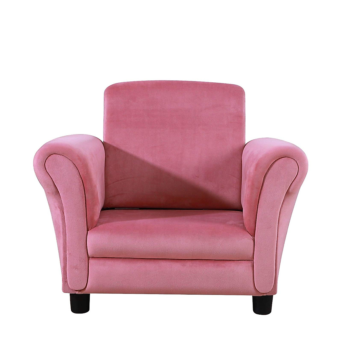 Getifun Single Kids Sofa Chair, Toddler Upholstered Sofa Couch with Wooden Frame and Velvet for Girls & Boys (Pink)