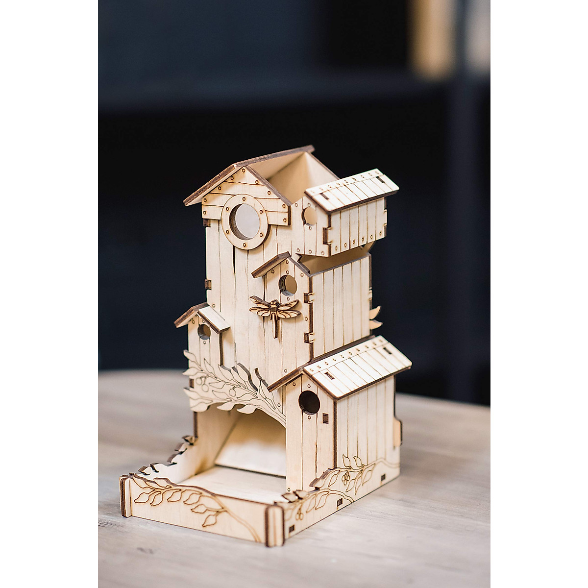 TowerRex Portable Dice Tower - Acrylic and Wooden Game Dice Holder for Tabletop Gaming