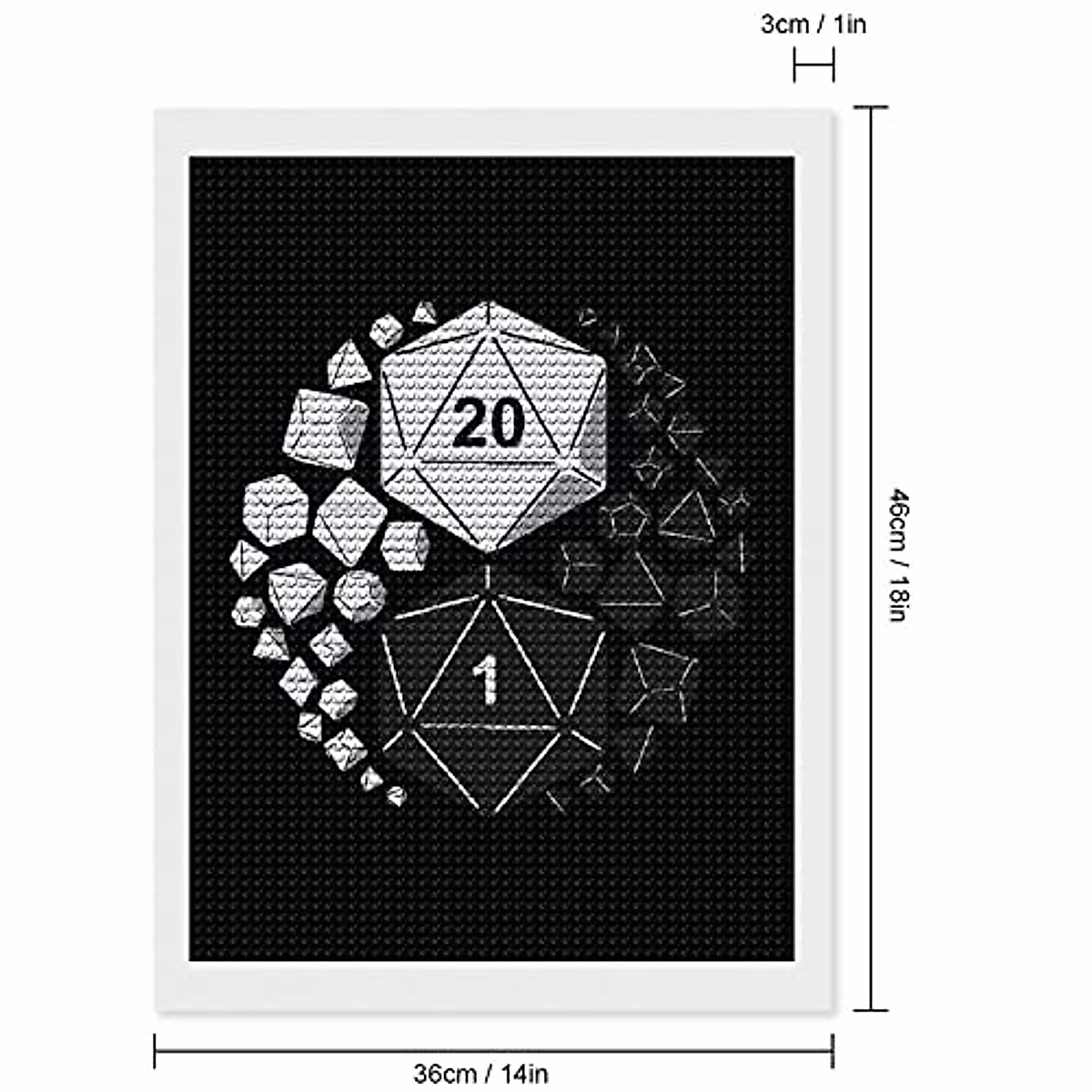 Dungeons and Dragons Yin Yang 5D Diamond Painting Kits Full Drill Crafts DIY Complete Artwork Used for Home Wall Decoration 12"x16"