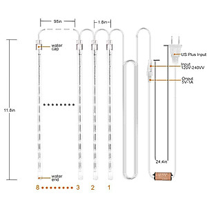 AKNMSOY LED Meteor Shower Lights,Falling Rain Drop Lights,Icicle Lights with Waterproof 11.8inch 8 Tubes SMD2835 192LEDs for Party Wedding Holiday Christmas Decoration