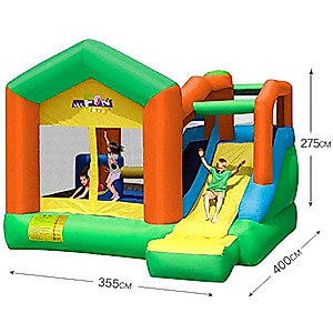 Inflatable Castle and Slide, Children Slide Outdoor Small Naughty Castle Home Trampoline/Square Playground Kids Playpen Colors
