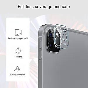 PULEN (2 Packs) for iPad Pro 12.9 2020/2021/2022 Screen Protector,HD Clear 9H Hardness Tempered Glass Compatible with Apple Pencil and Face ID (12.9 Inch)