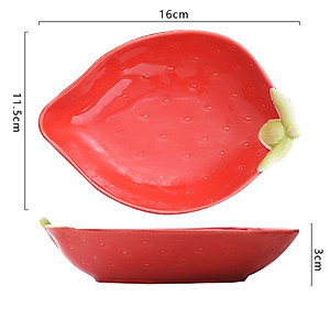 OSALADI Kawaii Bowl Lemon Shaped Bowl Salad Bowl Dessert Bowl Seasoning Serving Bowls Appetizer Bowls Mixing Bowls for Home Restaurant Buffet Red Sushi Plates and Soy Sauce Bowls