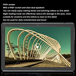 Vikye Android 10.1 Tablet, 10.1 Inch FHD Display, 8 Core CPU Processor, 6GB RAM 128GB ROM, 8MP 16MP Dual Cameras, 5G WiFi Tablet (US Plug 100‑240V) (Grey)