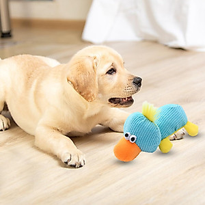 BELJE Plush Squeaky Dog Doll, Stuffed Dog Chew Toy, Durable Squeaker Pet Toy, Long Lasting Teething Puppy Toy, Bite Resistant Interactive Dog Toy, Reliable Soft Plush Dog Toy for Dog Pig Cats