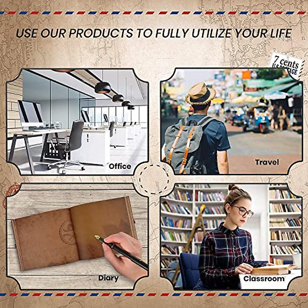 JIMBON Our Adventure Book Scrapbook Photo Album Retro Style Embossed Letter Cover Travel Diary Journal Scrap Book For Couples Memory Book Anniversary Wedding Best Friend Womens Day Gift