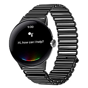 Aottom Metal Band Compatible with Google Pixel Watch Band Stainless Steel Metal Waterproof Strap, Adjustable Bracelet Replacement Wristband for Women Men (Gold)