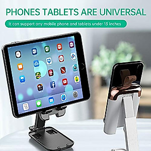Cell Phone Stand, Portable Fully Foldable C4 PC&Aluminum Cell Phone Holder,Adjustable Phone Dock Cradle Compatible with Phone 11 Pro, iPad Mini, Nintendo Switch, Tablets (7-10"), All Phones (Green)