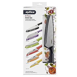 Zyliss E920144 6 Piece Knife Set | Multiple Sizes | Stainless Steel | Multicolour | 6 x Kitchen Knives With Protection Covers | Dishwasher Safe | 5 Year Guarantee