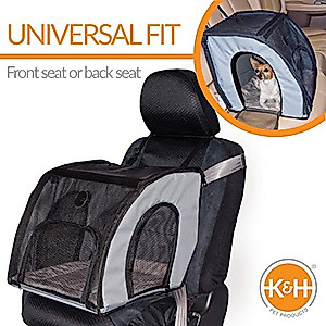 K&H Pet Products Travel Safety Carrier for Pets, Dog Crate For Car Gray/Black Medium 24 X 19 X 17 Inches