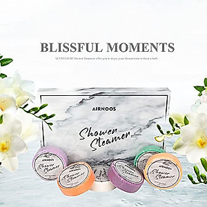 AIRNOOS Aromatherapy Shower Steamers Variety Pack of 6 Shower Bombs，Relaxation Gift for Couple